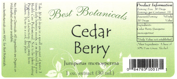 Cedar Berry Alcohol Extract - Dr. Christopher's Herbs