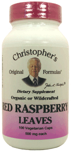 Dr. Christopher's Red Raspberry Leaf Capsules - Dr. Christopher's Herbs